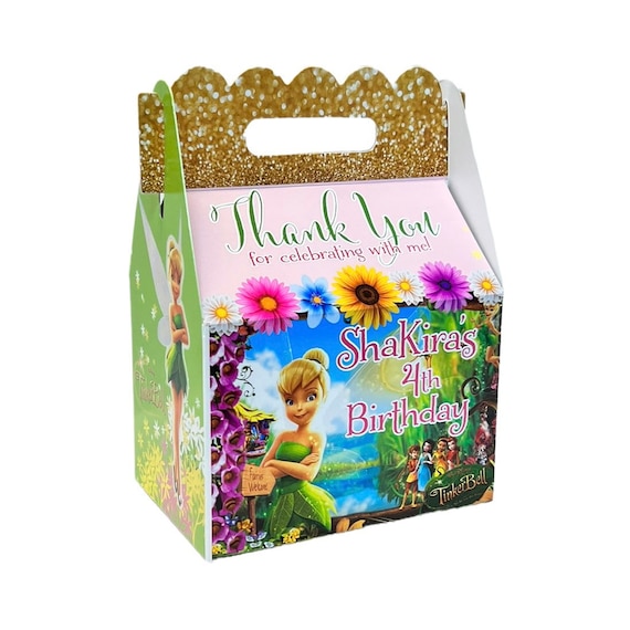 Tinkerbell Birthday Personalized Qty 8 Gable Favor Goody Boxes - Etsy