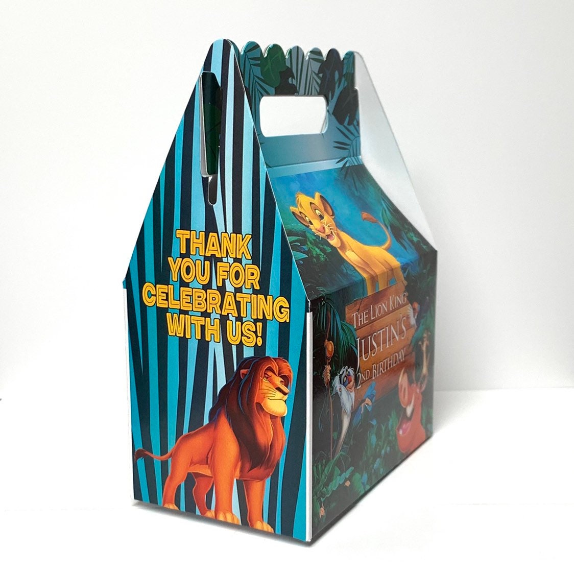 Lion King Jungle Safari Personalized Gable Favor Boxes Pack - Etsy