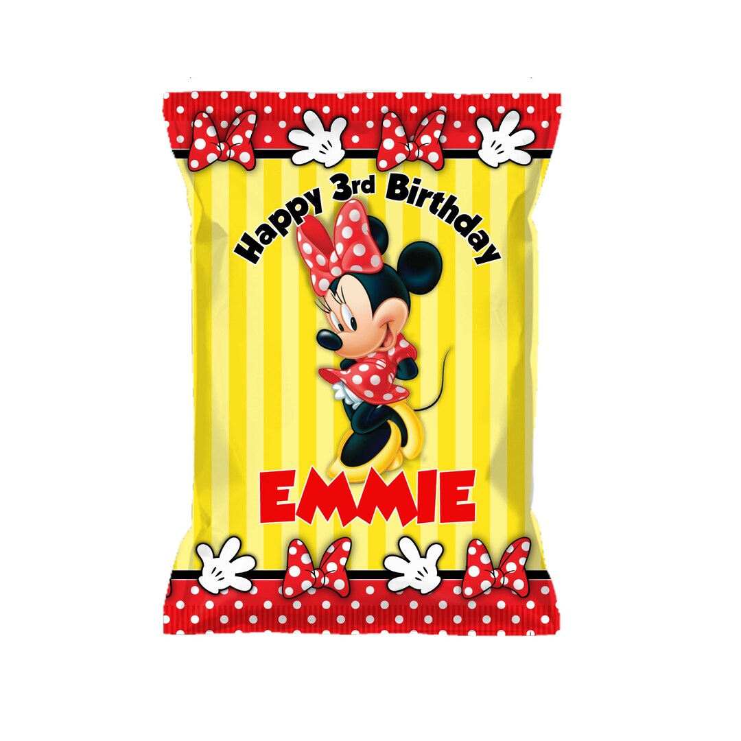 Minnie Mouse Classic Custom Chip Bags, Snack Bags, Pouches, SET of 12 ...