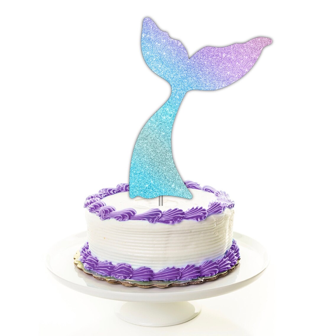 Mermaid Tail Birthday Cake Topper - Etsy