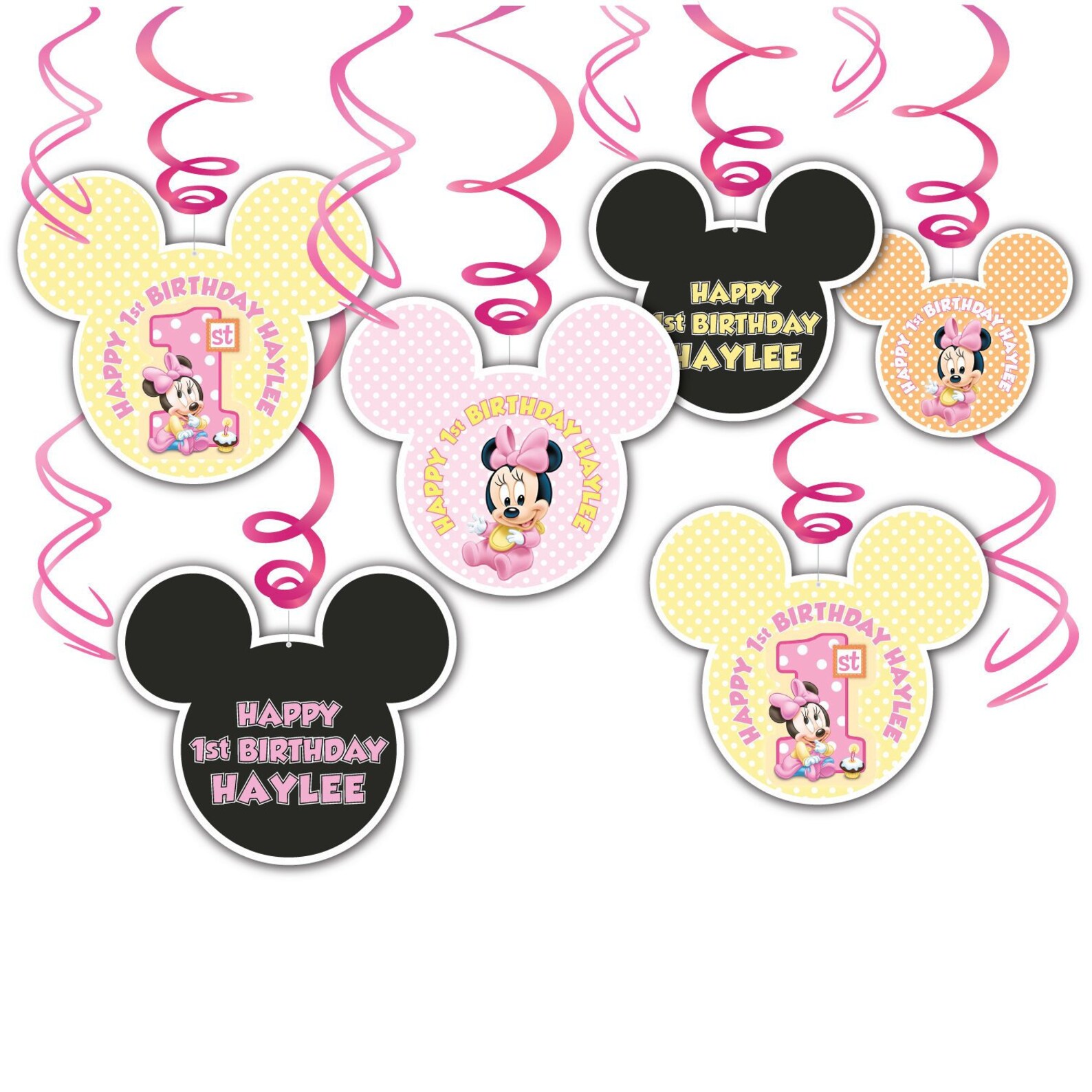 Baby Minnie Mouse First Birthday Party Swirls Decorations - Etsy