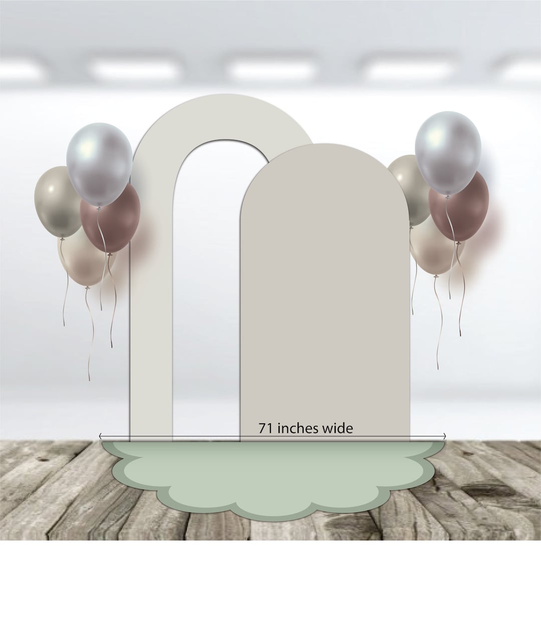 Custom Print, Your Theme Vinyl Floor-drop, SCALLOP CUT, Half Circle ...