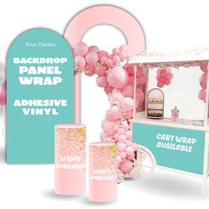 Custom Print, Your Theme, Removable Adhesive Vinyl Backdrop Panel Wrap ...