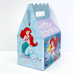 Princess Ariel Little Mermaid Birthday Personalized Gable Favor Goody ...