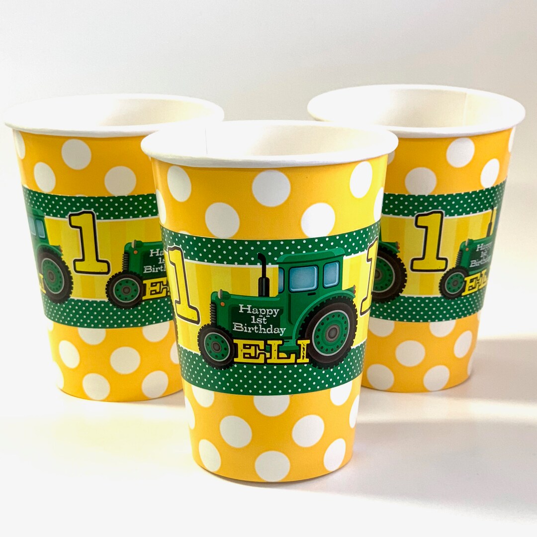 Tractor Birthday Party, Personalized Party Cups, Pack of 12 - Etsy