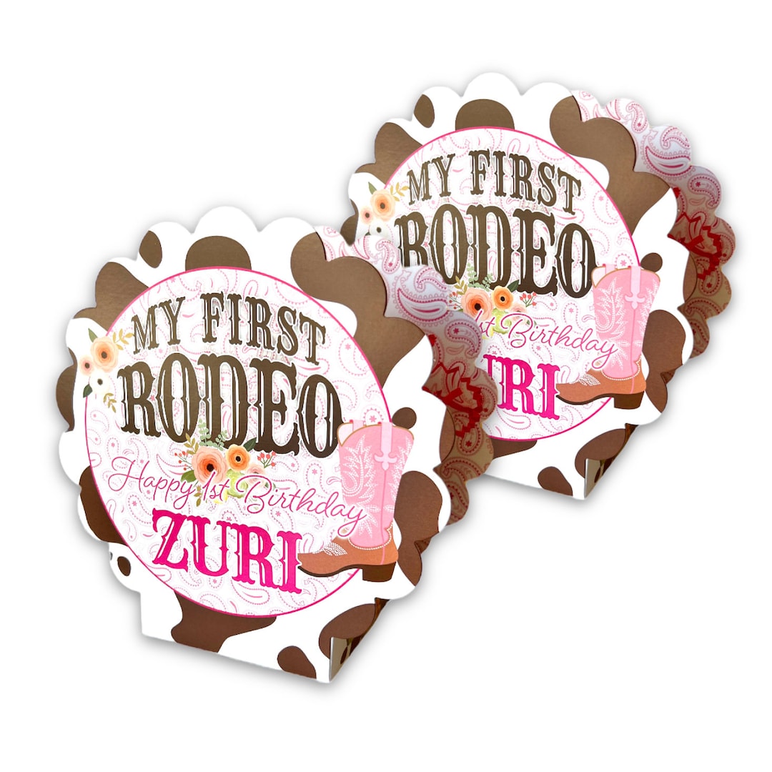 My First Rodeo, Western, Cowgirl Birthday Personalized Table ...