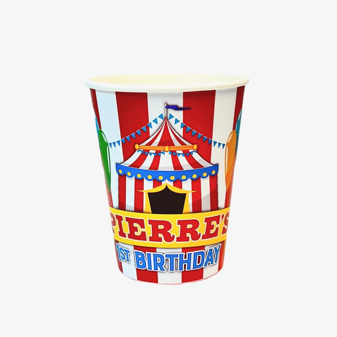 Carnival Circus Birthday Party, Personalized Party Cups, Pack of 12 - Etsy