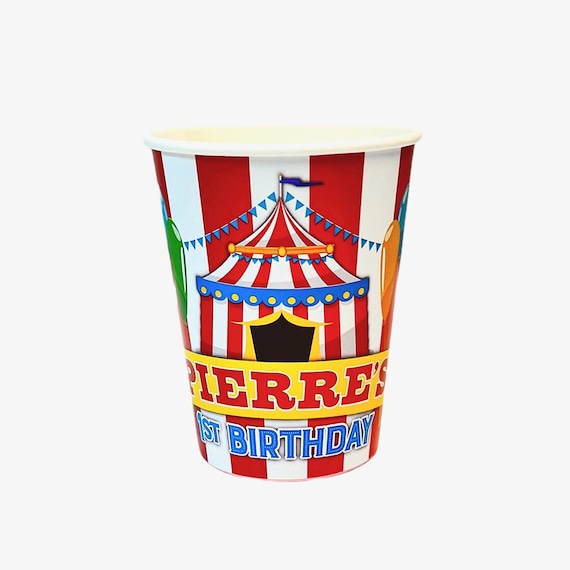 Carnival Circus Birthday Party Personalized Party Cups Pack - Etsy