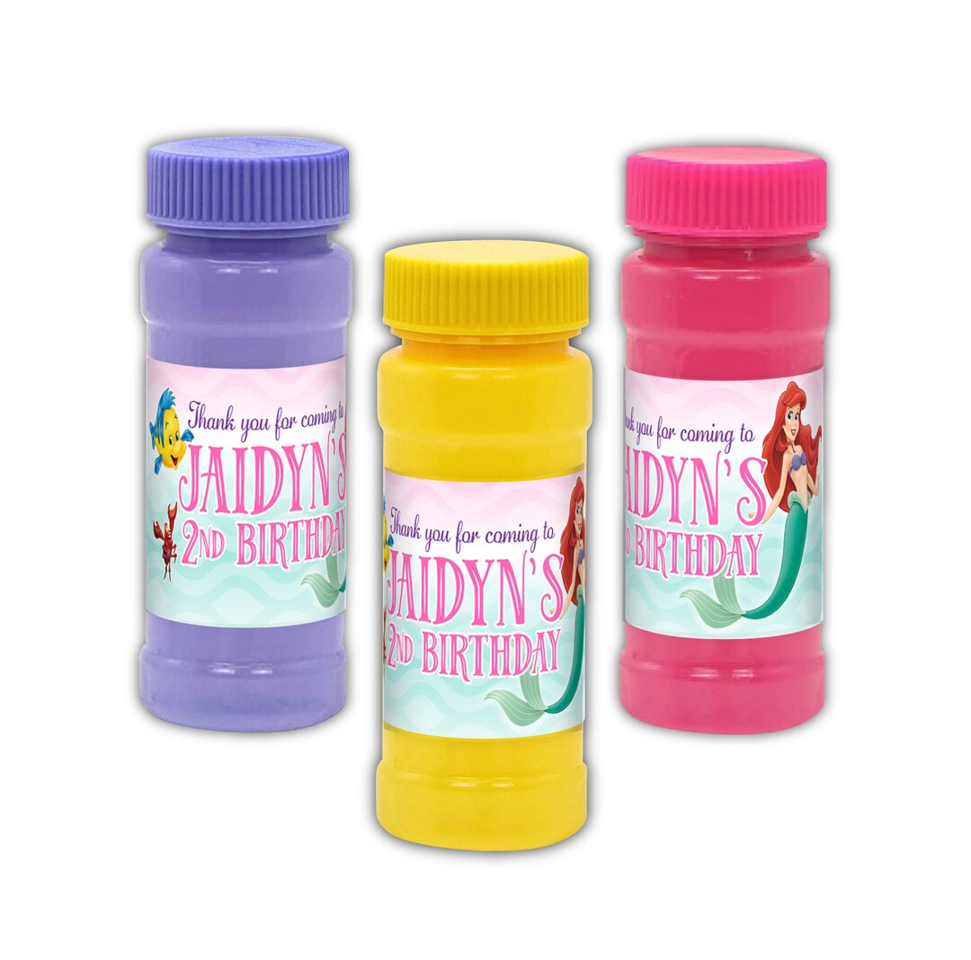 Little Mermaid Original Animated Movie Ariel, Bubbles Party Favors, Set ...