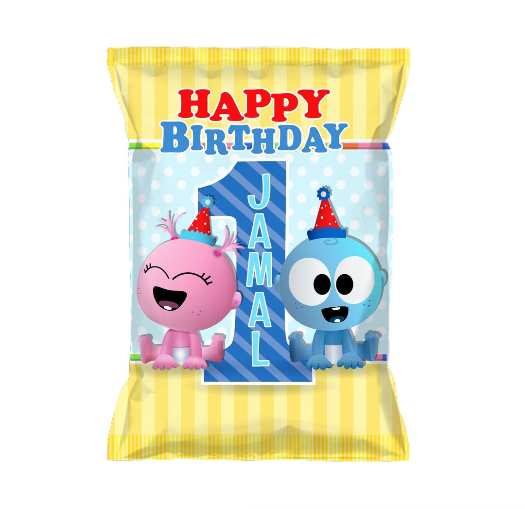 Googoo & Gaagaa Custom Chip Bags: Babyfirst TV Birthday Party Favors ...