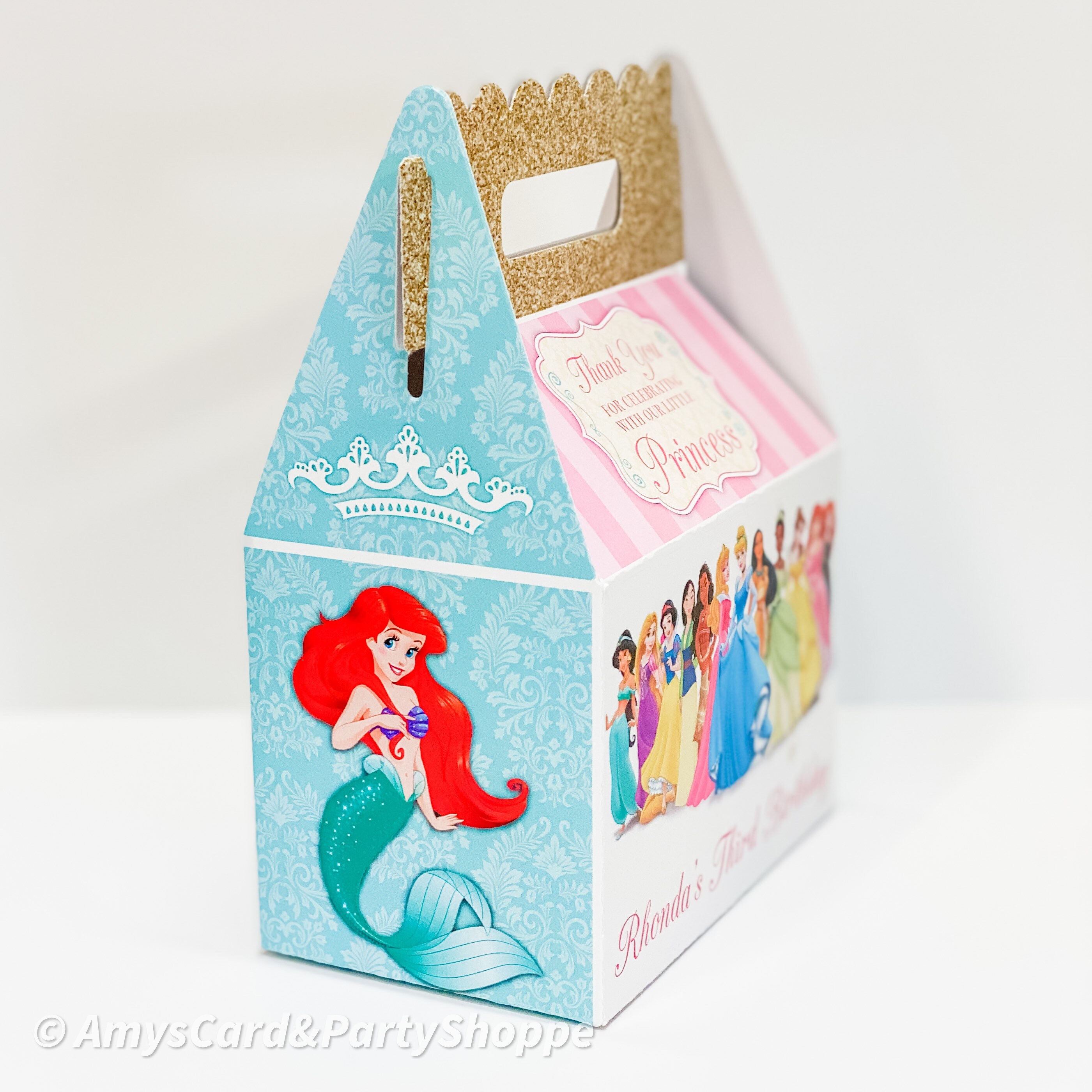 Disney Princess Birthday Personalized Qty 8 Gable Favor Goody - Etsy
