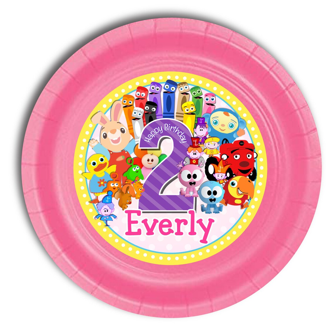 Babyfirst TV Birthday Party, Personalized Cake Plates, Pack of 12 - Etsy