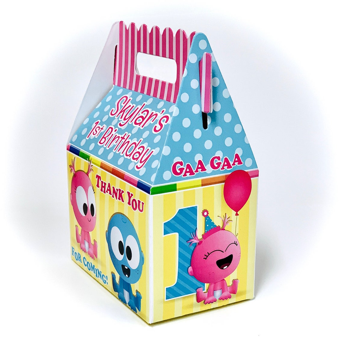 Googoo & Gaagaa Babyfirst TV Birthday Party, Qty 8 Personalized Gable ...