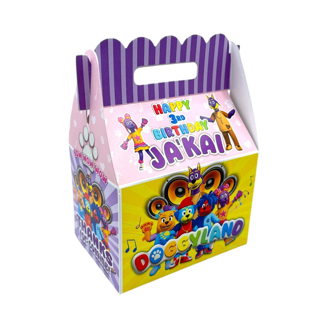 Doggyland Party Favor Gable Box, 8 Count, Girl Version, Personalized ...