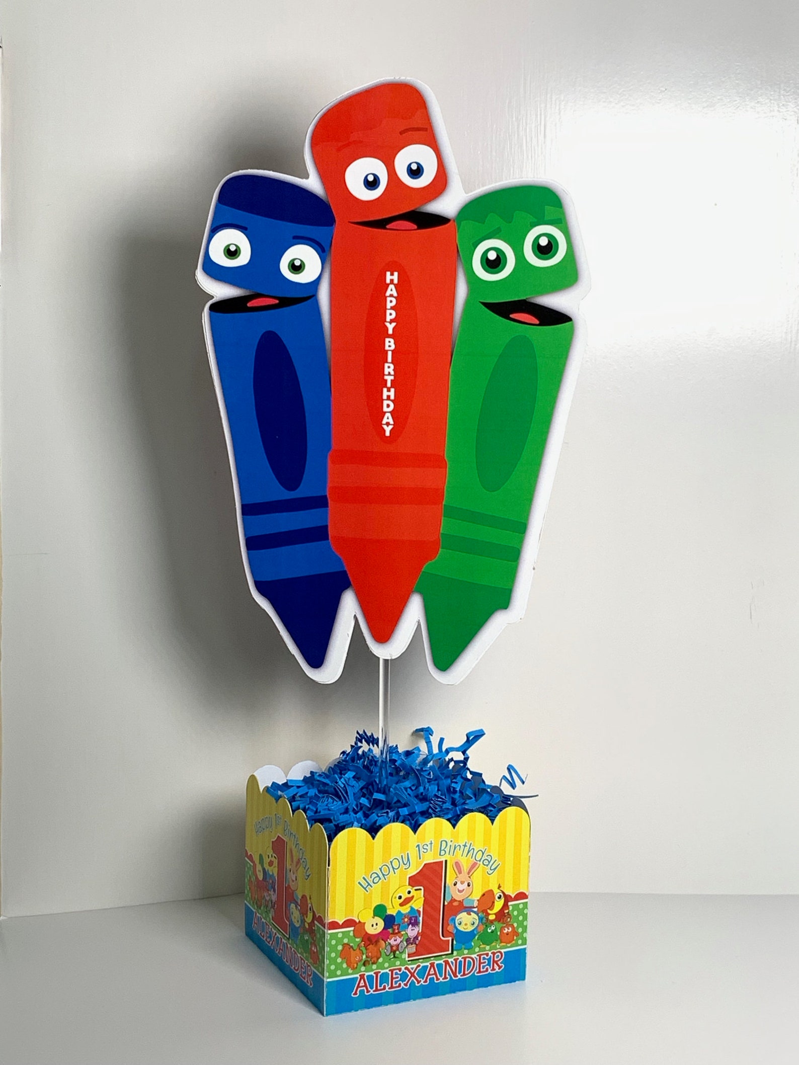 Color Crew Babyfirsttv Birthday Personalized Table Centerpiece - Etsy