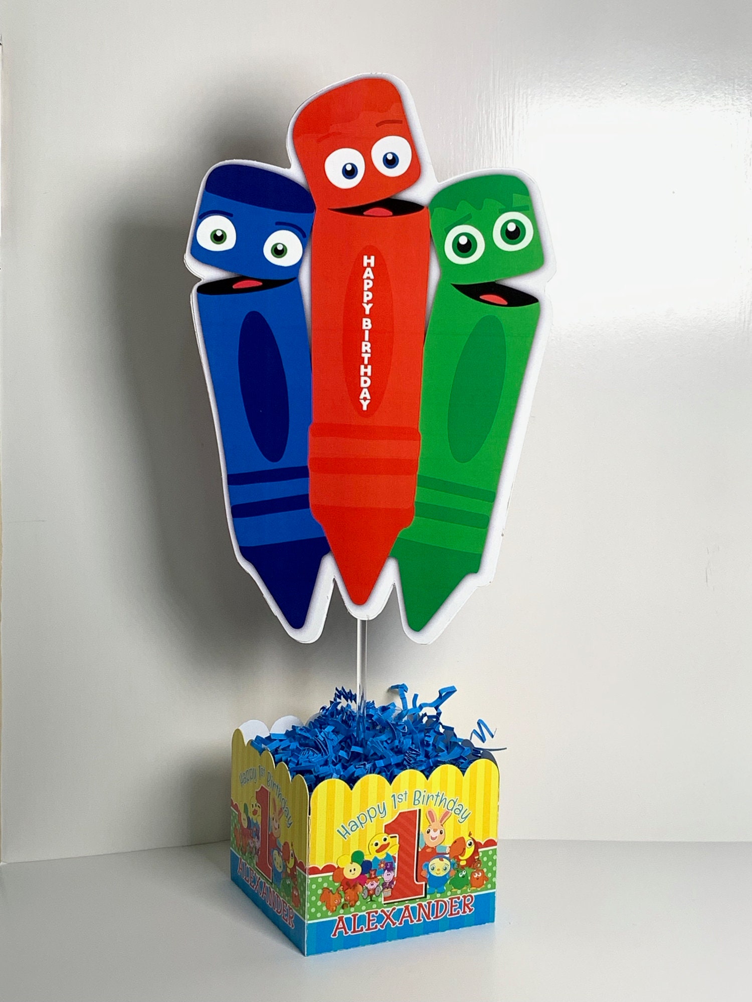 Color Crew Babyfirsttv Birthday Personalized Table Centerpiece - Etsy