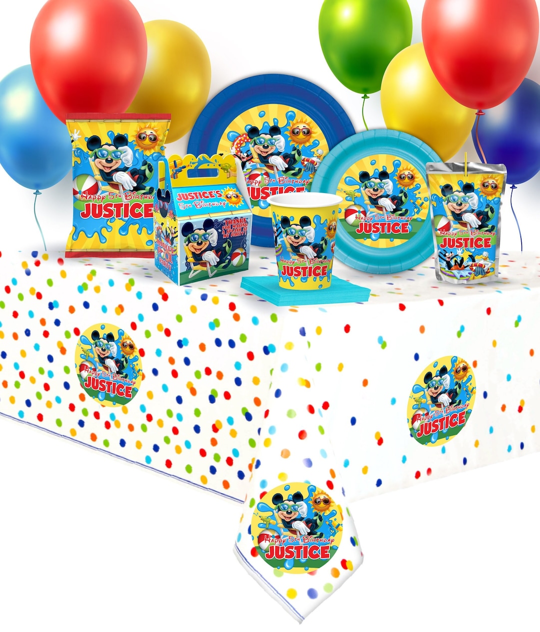 Mickey Mouse Pool Party, Swim, Splash, Water Fun Birthday Party Pack ...