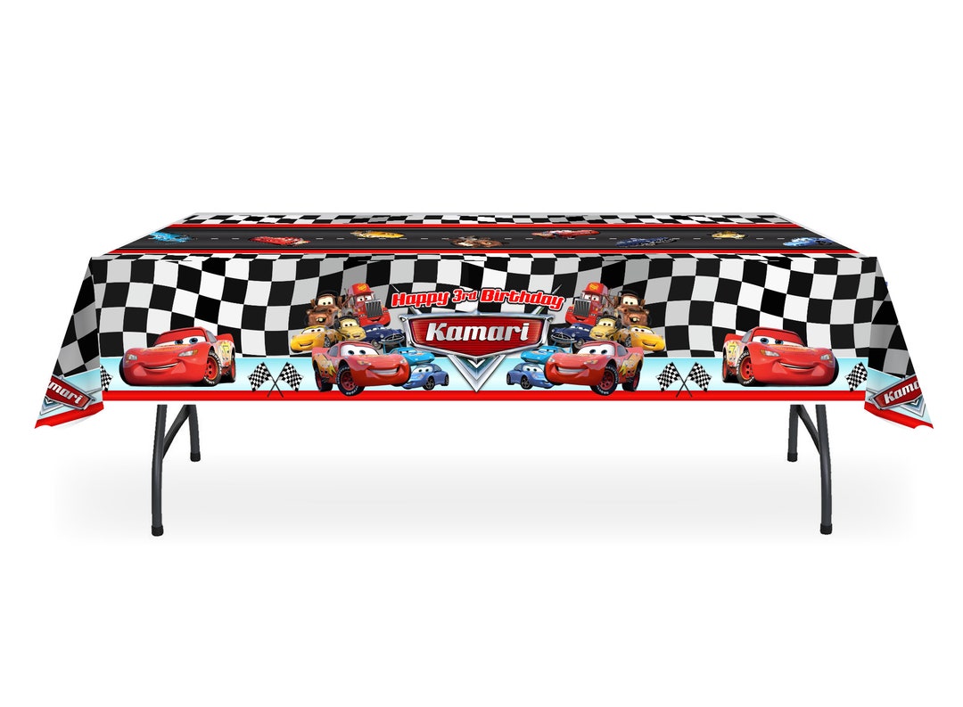 Cars, Lightning Mcqueen Personalized HEAVY Vinyl Table Cover, Custom ...