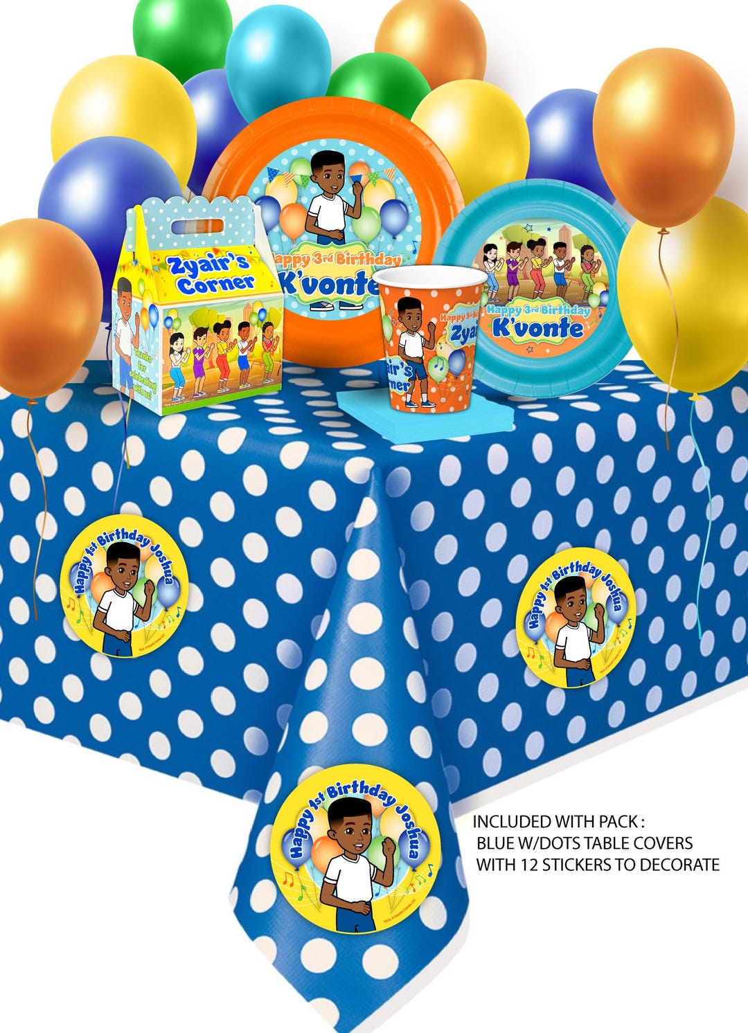Gracie's Corner© Boy Basic Party Pack for 12 Guests for Birthday BOY ...