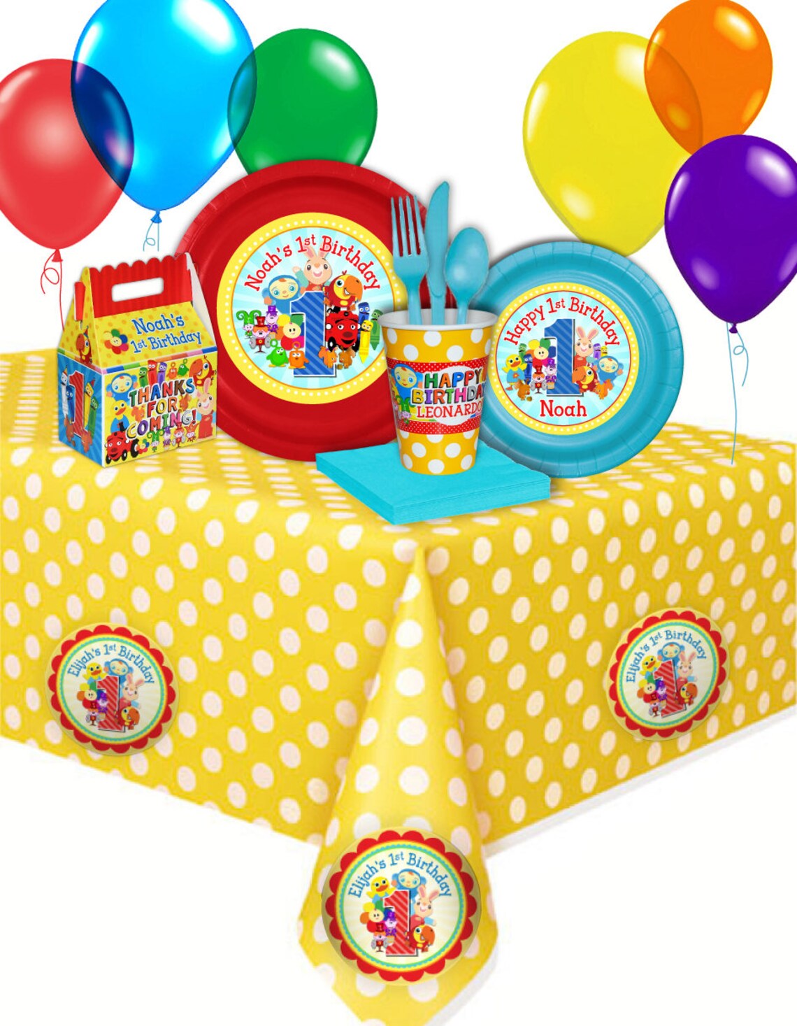 Babyfirst TV Birthday Party, Personalized Cake Plates, Pack of 12 - Etsy