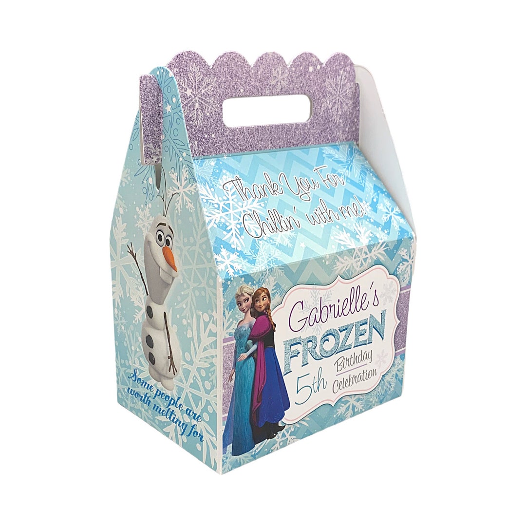 Frozen Ice Princess Birthday Party, Personalized Gable Favor Boxes ...
