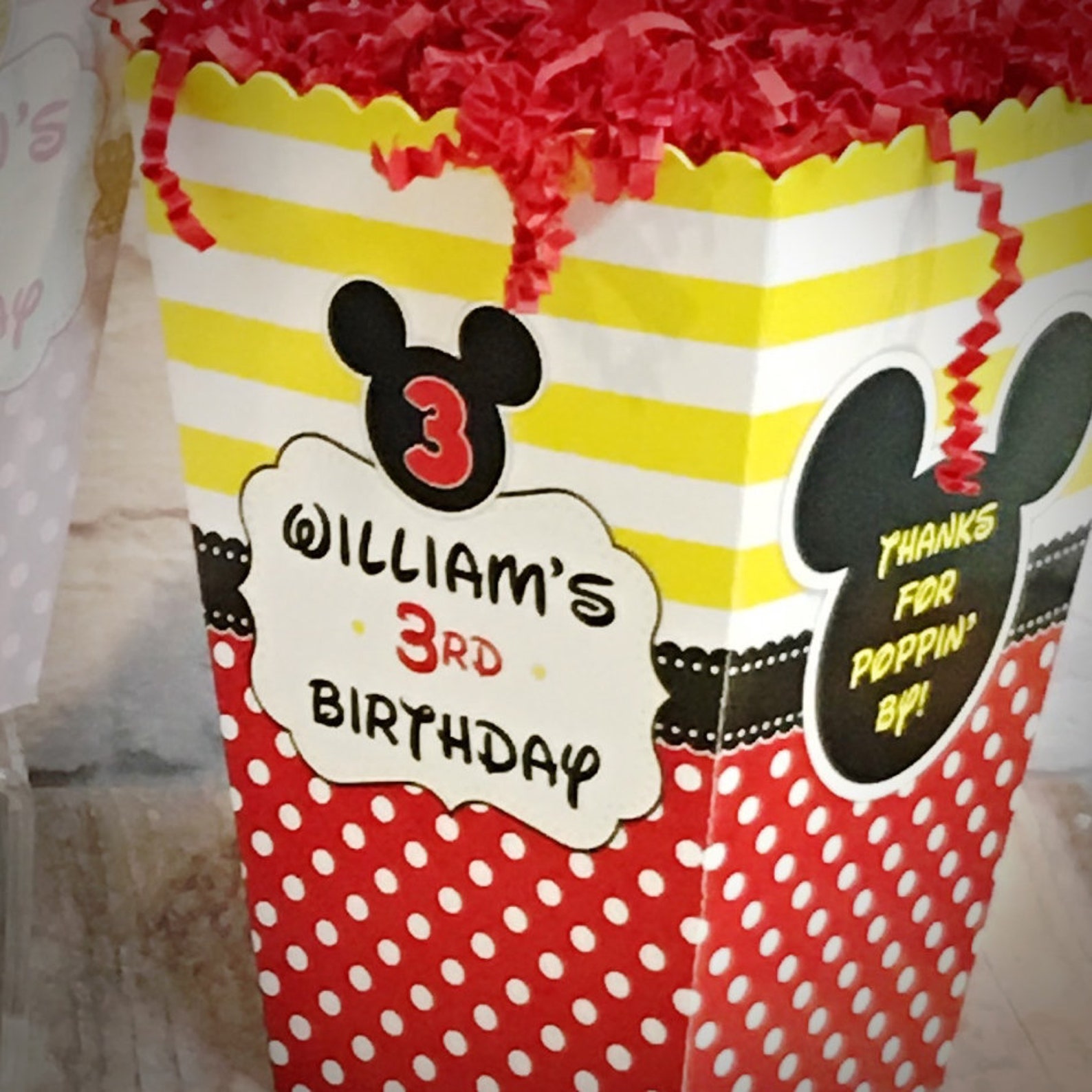 Mickey Mouse Birthday Party Personalized Popcorn Box Pack of - Etsy