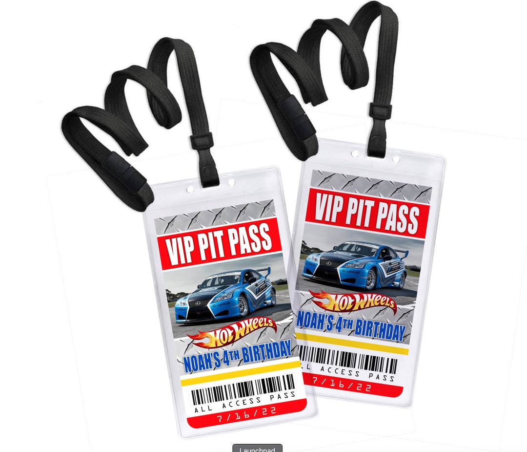 Race Car Party VIP Pit Pass in Pouch With Lanyard, Set of 10 - Etsy