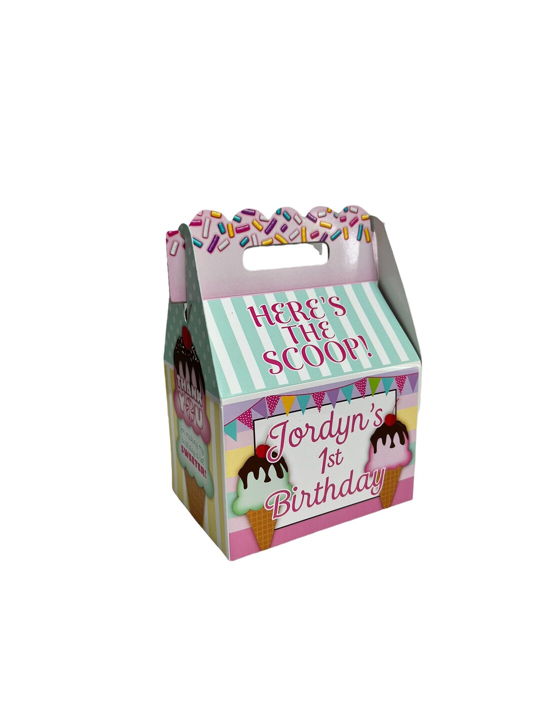 Ice Cream Party Personalized Gable Favor Boxes, Pack of 8 - Etsy