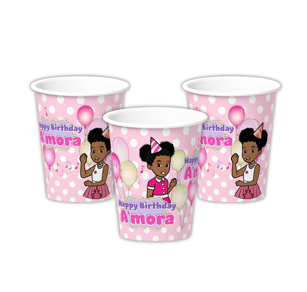 Personalized Gracie's Corner Birthday Party Cups: Pink & Gold, Set of ...