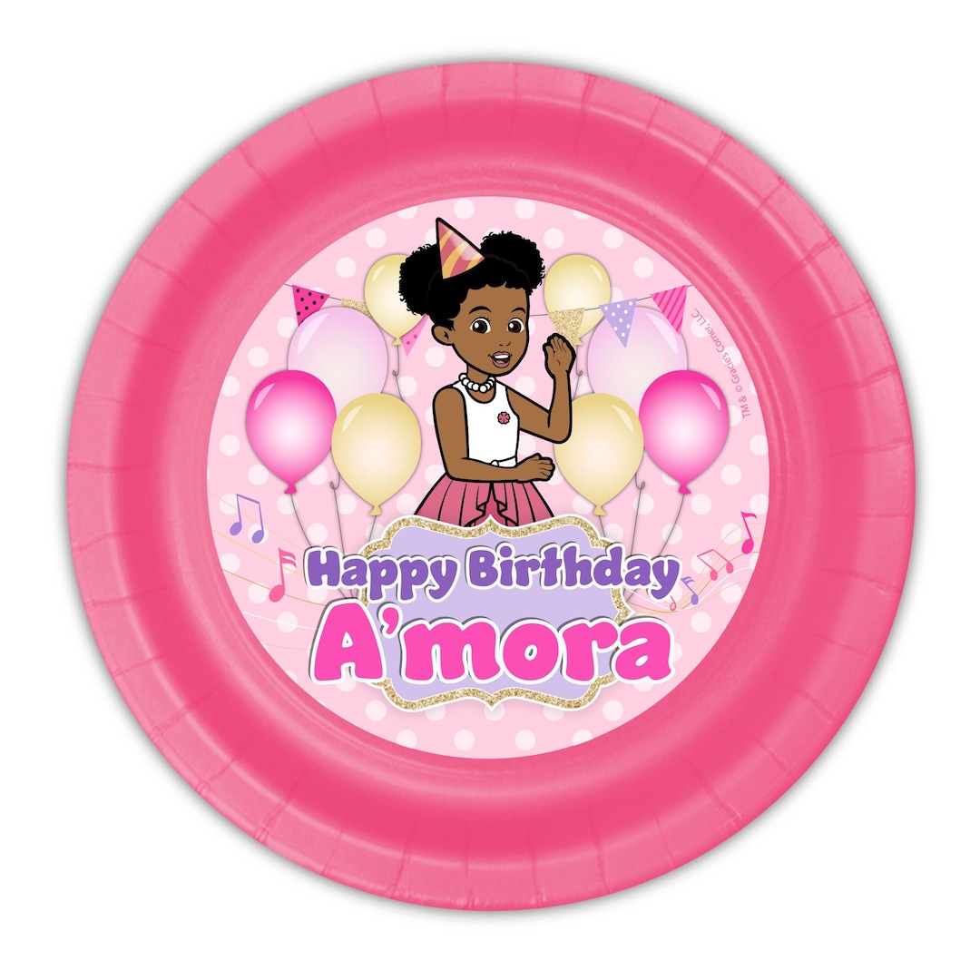 Gracie's Corner Custom Party Plates, Personalized Meal Plates, Pink ...