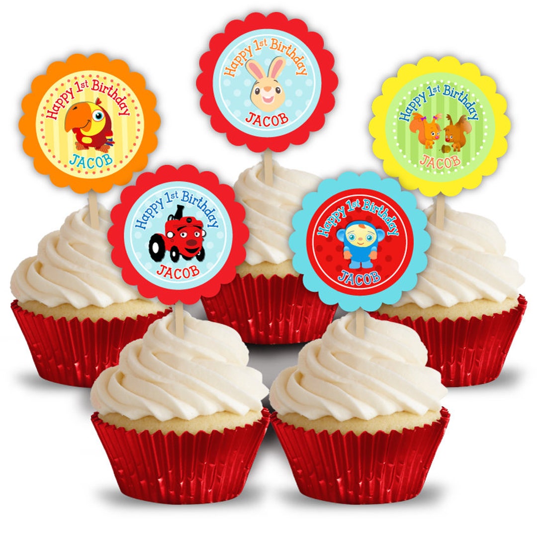 Babyfirst TV Birthday Party, Personalized Cupcake Toppers, Pack of 12 ...