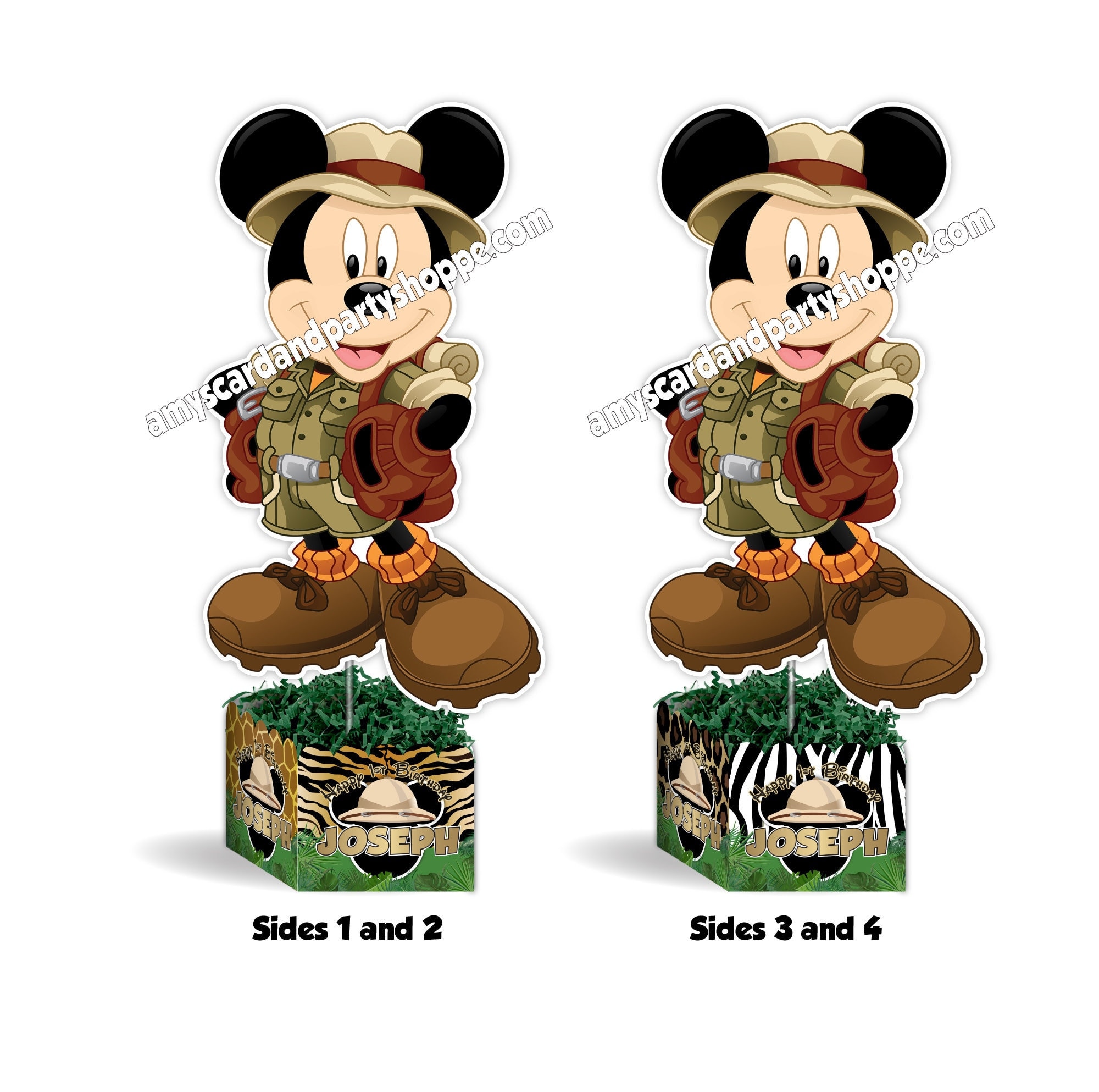 Mickey Mouse Jungle Safari Birthday Party Personalized Table ...