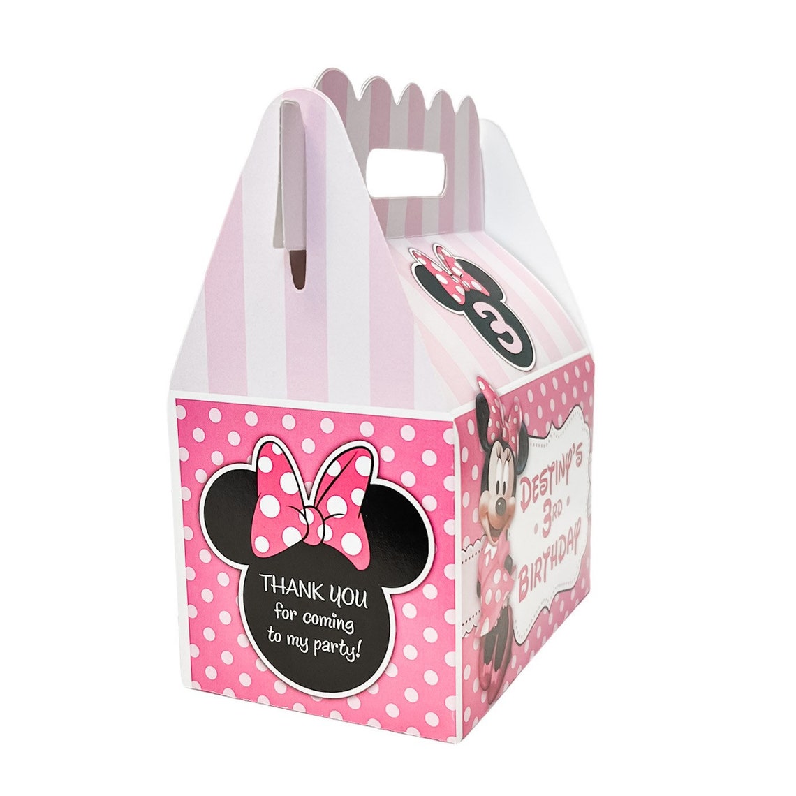 Minnie Mouse Pinky Dot Birthday Party Personalized Gable - Etsy