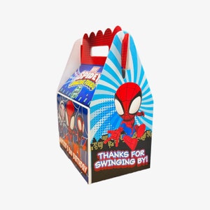 Spidey and Friends Birthday Party Favor Boxes: Personalized Gable Boxes ...