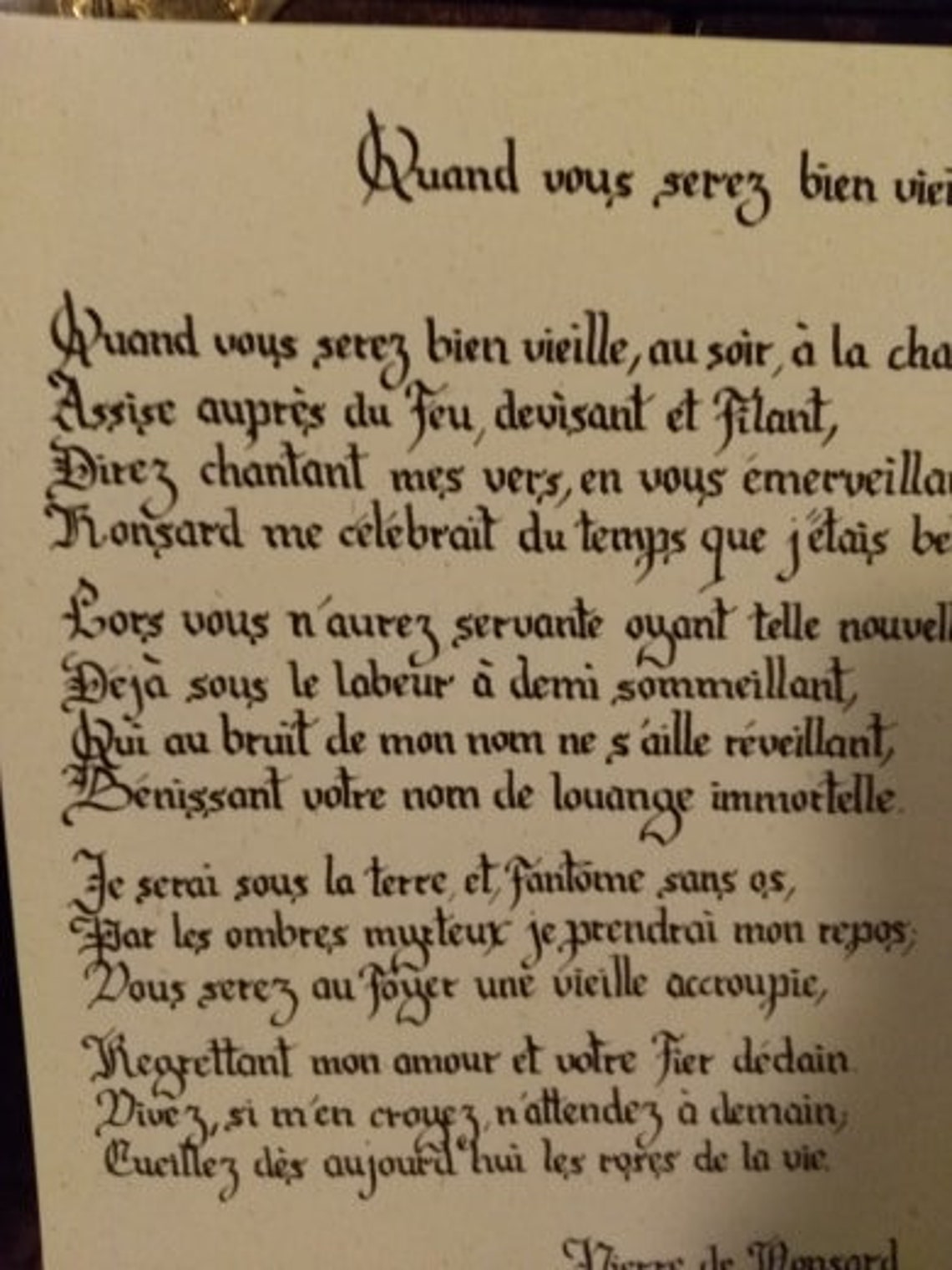 Poème poésie encre de Chine calligraphie enluminure - Etsy France