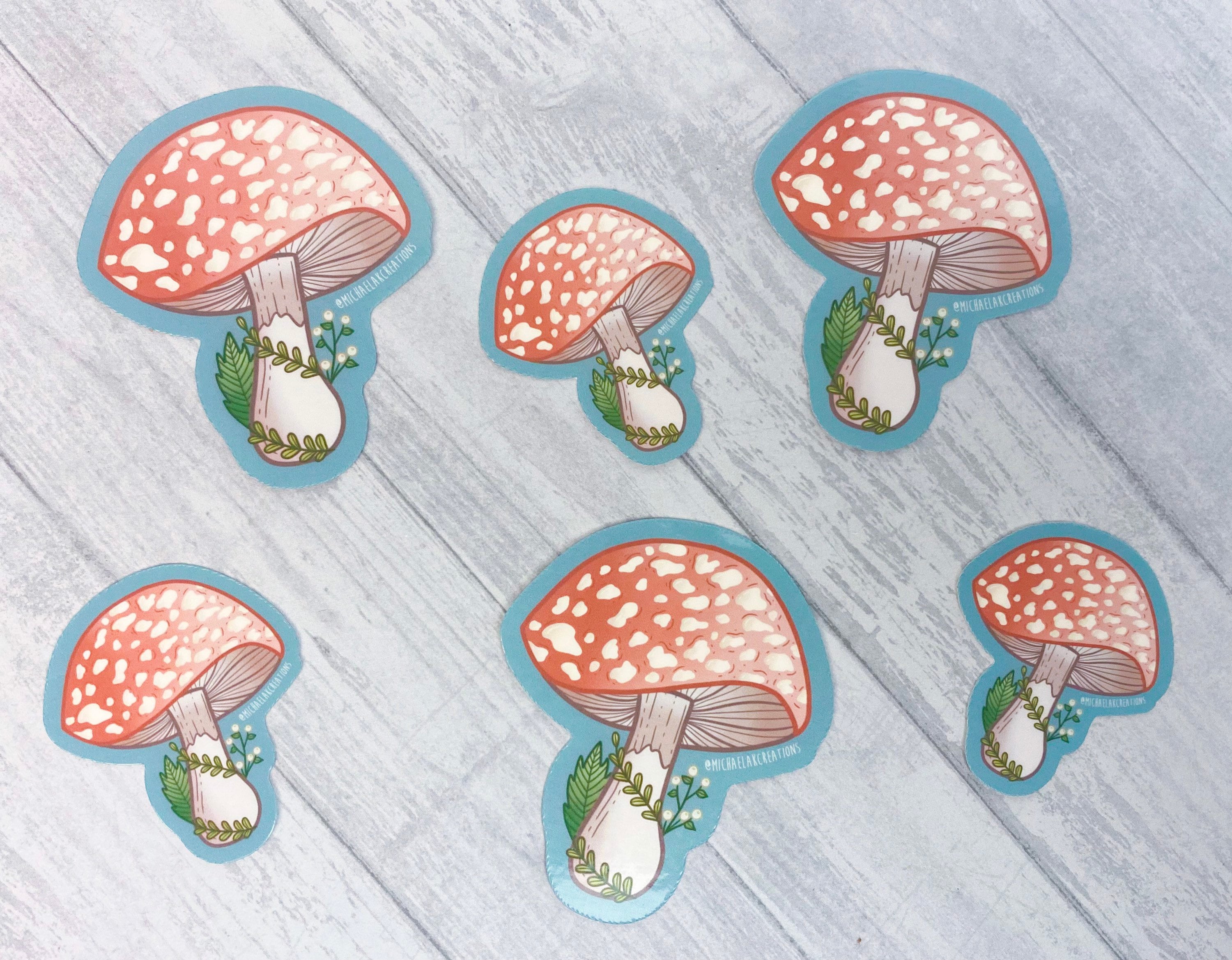 Mushroom Sticker Peach Mushroom Stickers Stickers for - Etsy