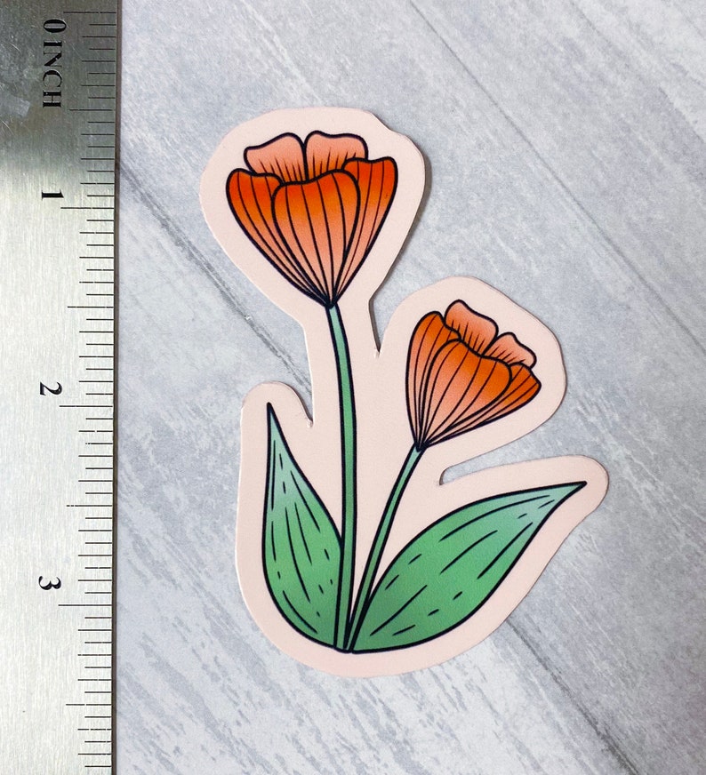 Orange Flower sticker Stickers for Hydroflask laptop | Etsy