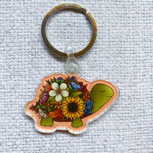 Turtle Keychain Turtle Gift Turtle lover Acrylic | Etsy