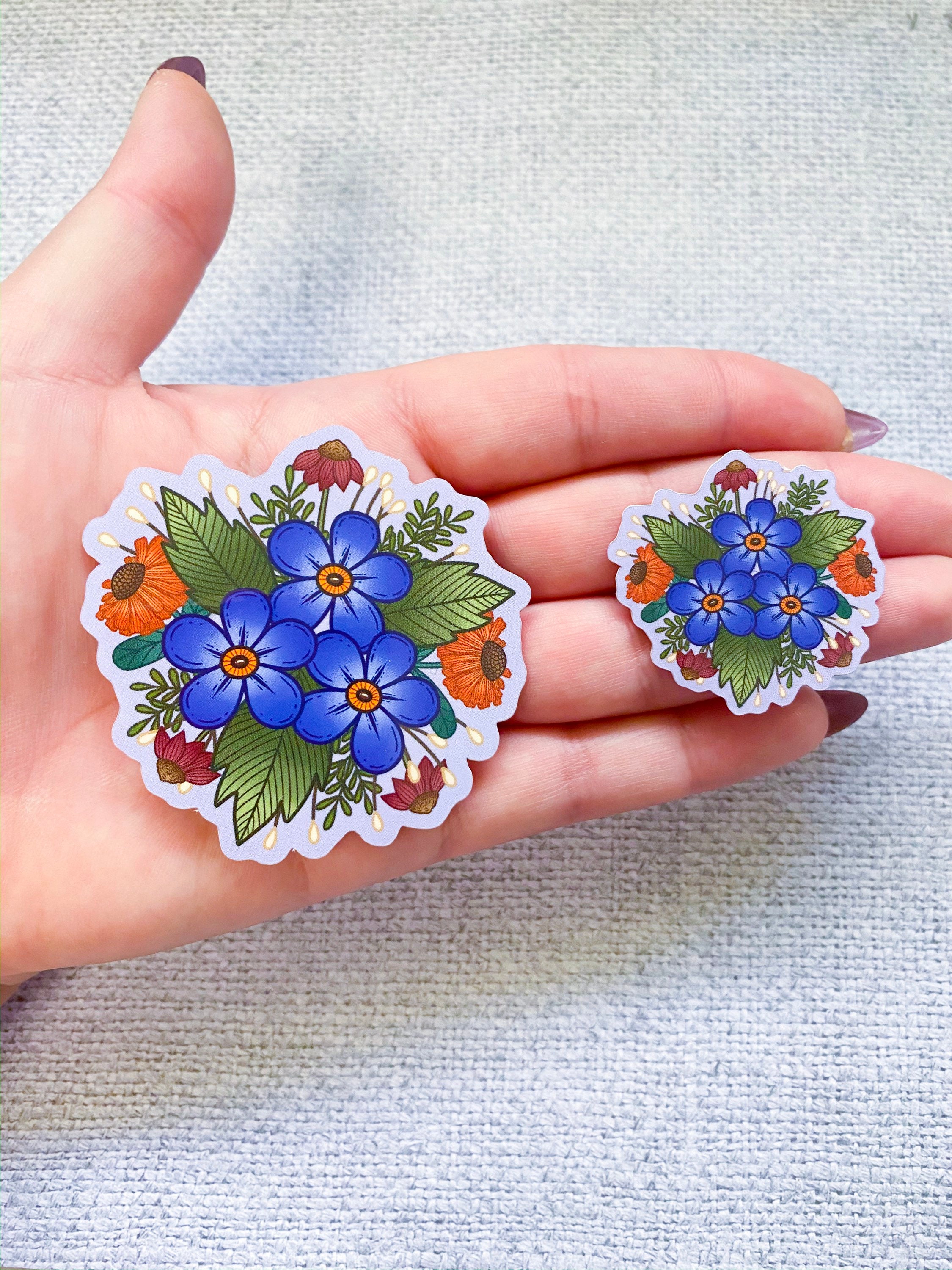 Forget-me-not Cluster Sticker Flower Sticker Stickers for - Etsy