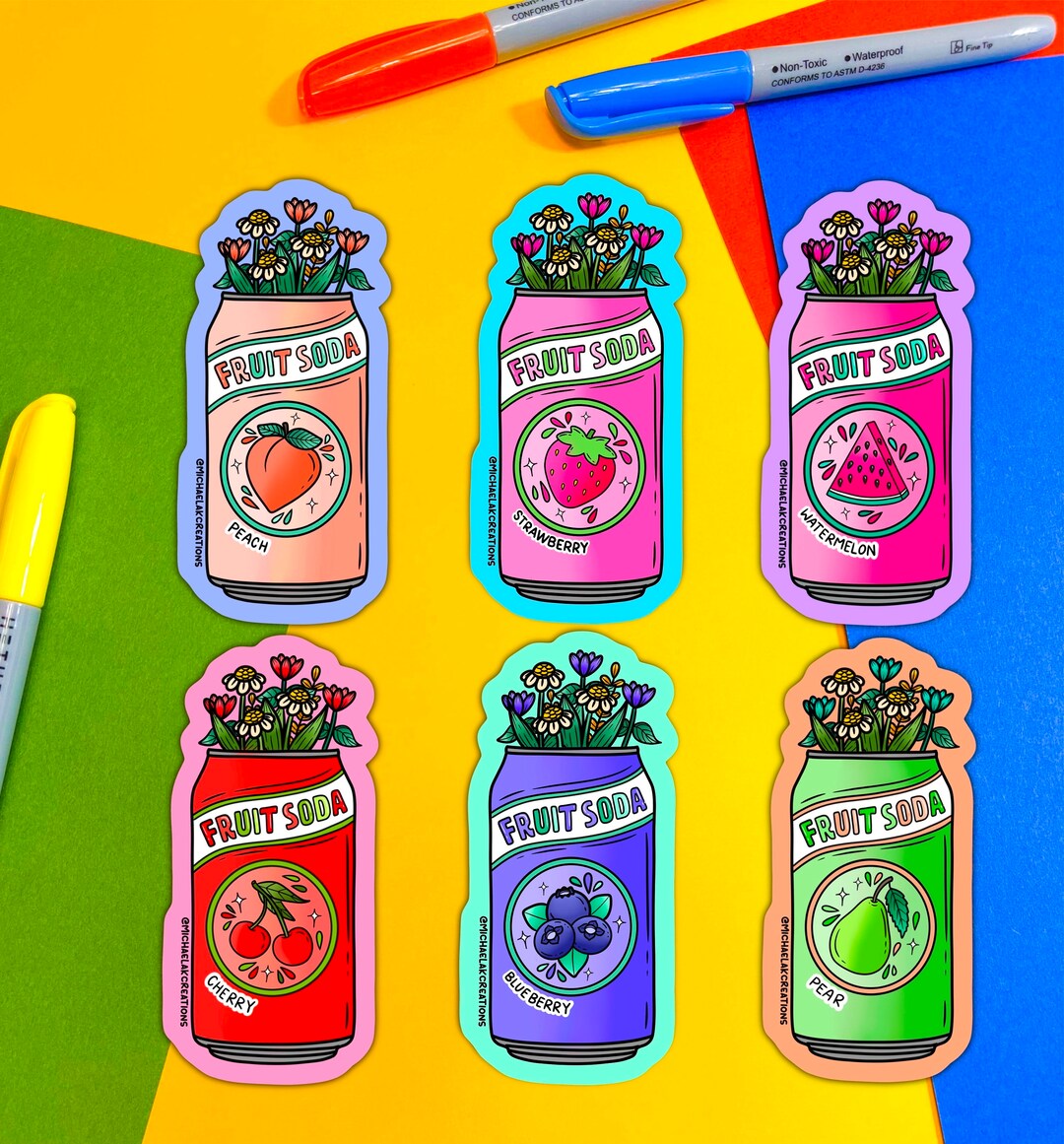 Fruit Soda Sticker,stickers for Hydroflask,laptop Sticker,cute Car ...