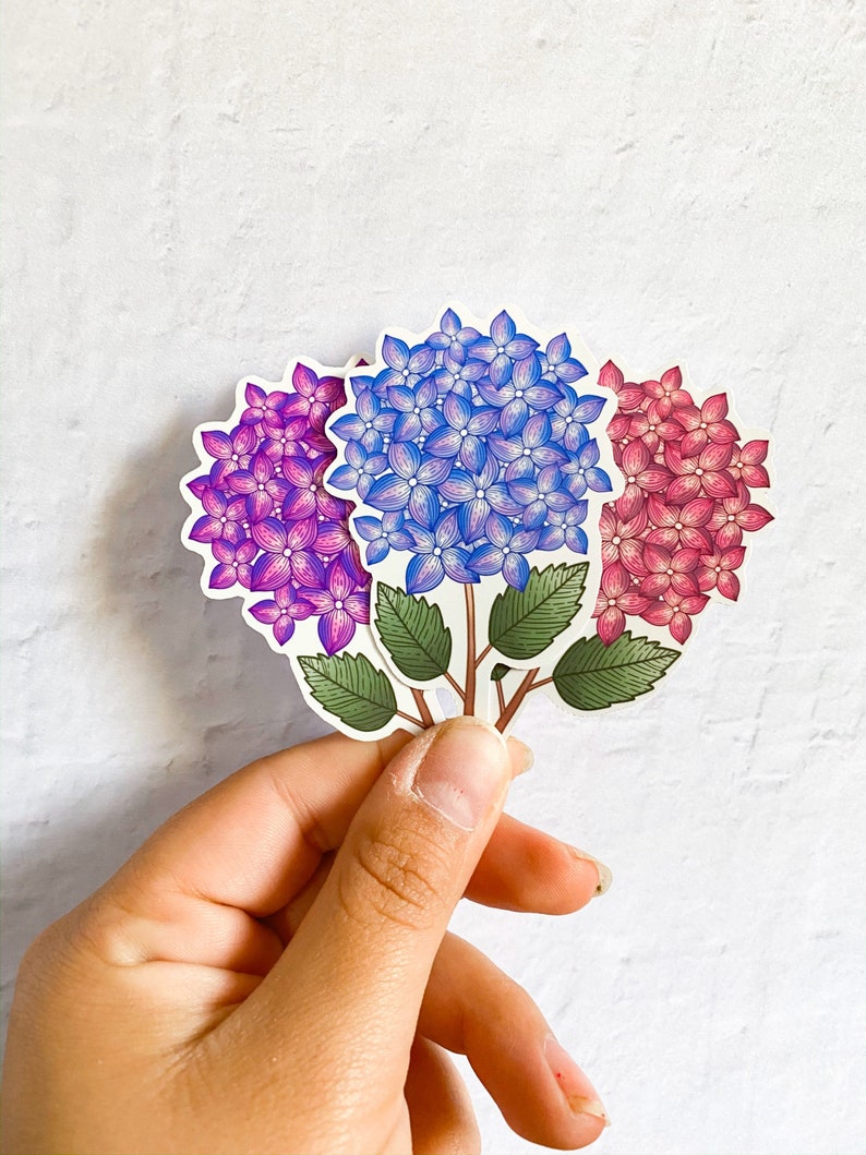 Hydrangea Sticker Stickers for Hydroflask Laptop Stickers | Etsy