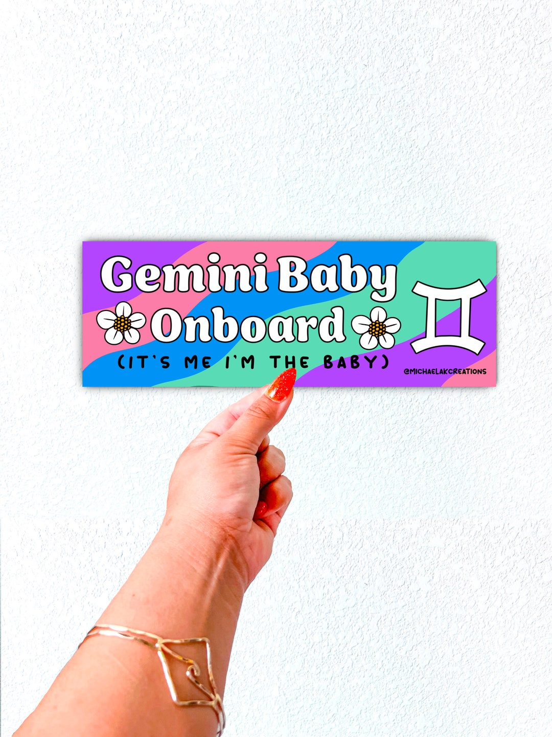 Gemini Baby Bumper Sticker | Zodiac Bumper Stickers | Waterproof ...