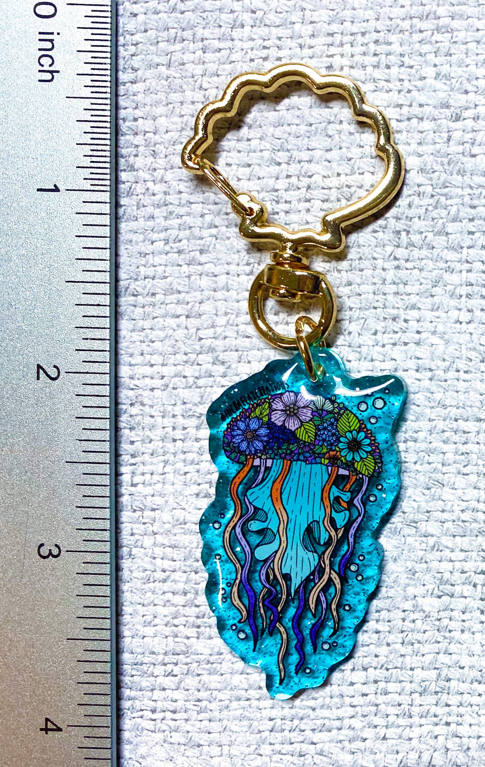 Jellyfish Keychain Glitter Keychain Acrylic Keychain | Etsy