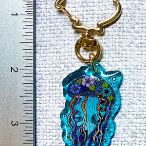 Jellyfish Keychain | Glitter Keychain | Acrylic Keychain | Floral ...