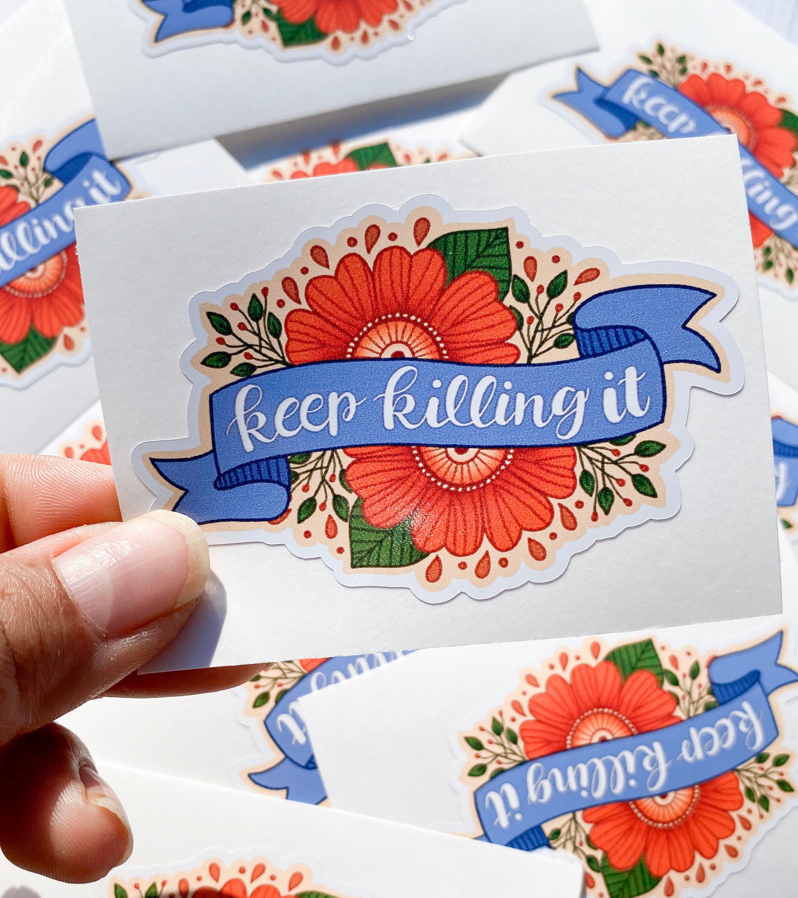 Keep Killing It Vinyl Sticker Floral Sticker Stickers for - Etsy