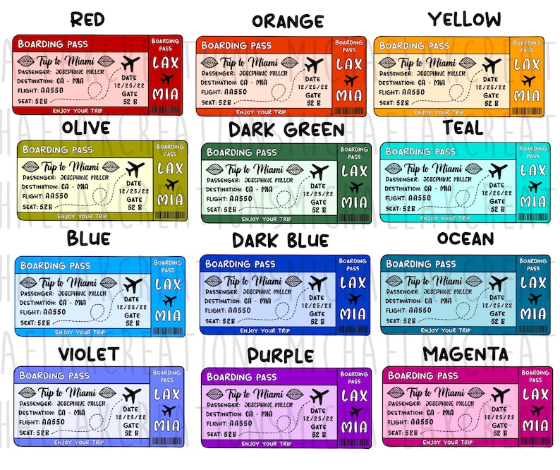 Custom Boarding Pass Sticker | Plane Ticket Sticker | Cute Sticker ...
