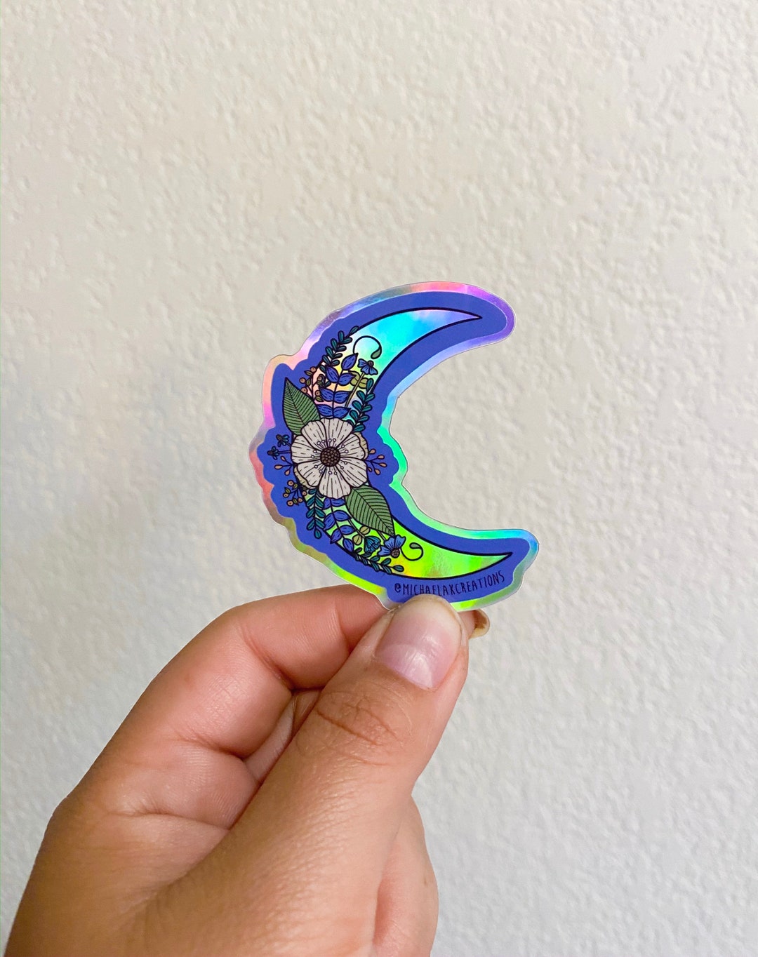 Holographic Moon Sticker | Stickers | Stickers for Hydroflask | Laptop ...