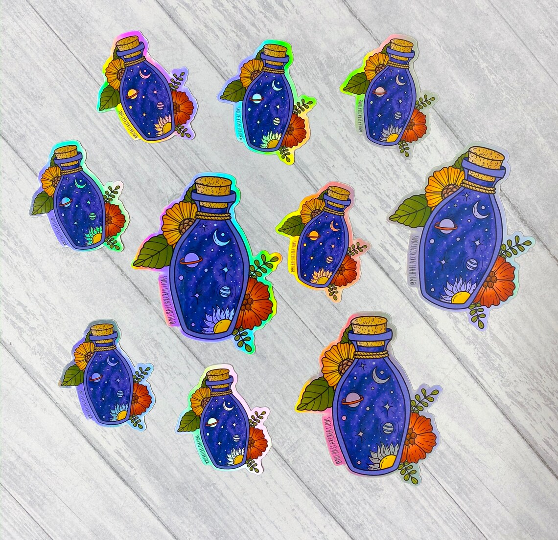 Galaxy Sticker Holographic Stickers Space Stickers | Etsy