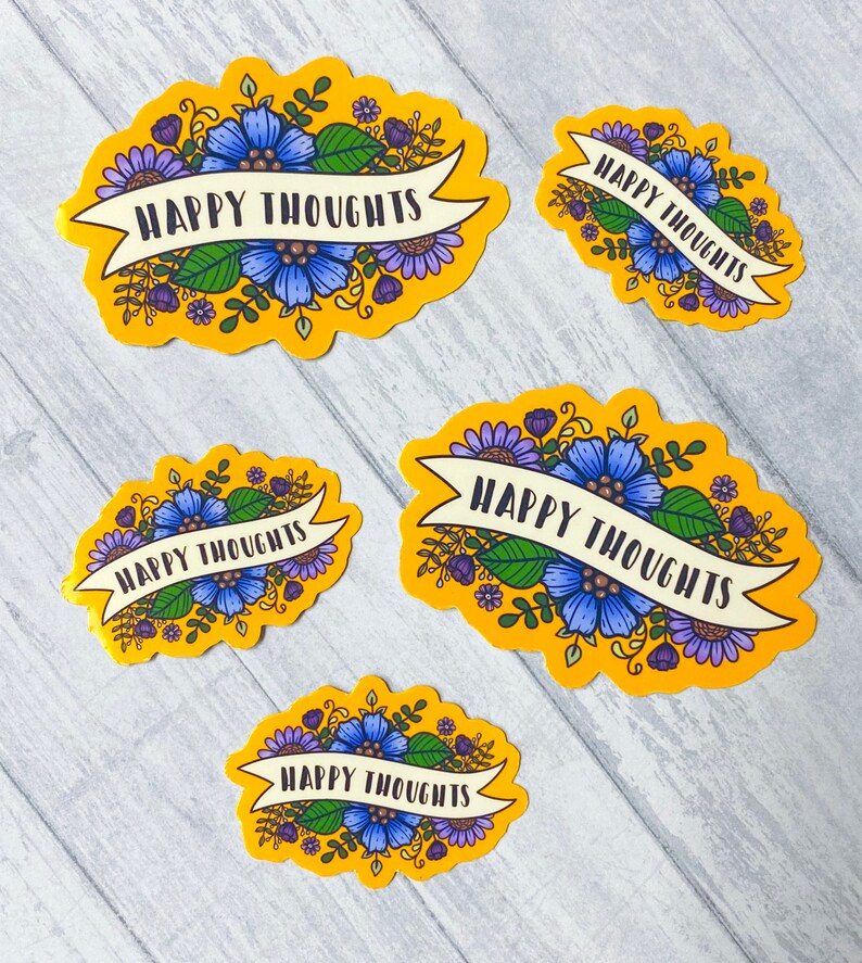 Happy Thoughts Sticker Stickers for Hydroflask Laptop | Etsy