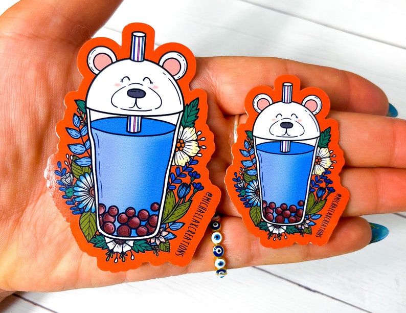 Boba Polar Bear Stickerboba Animal Stickerboba - Etsy